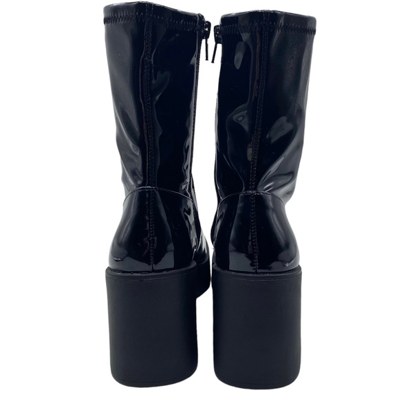 Aldo | Shoes | Aldo Boot Upstep Black Patent Vegan Leather Platform ...